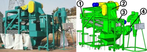 The equipment for processing grain on groats UKR-2